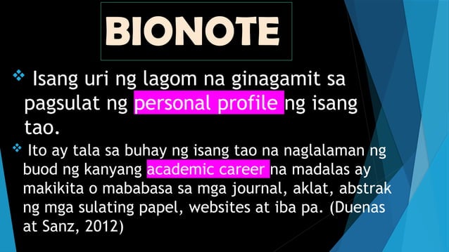 Aralin 3-Pagsulat ng Bionote-FilipinosaLarang | PPTX