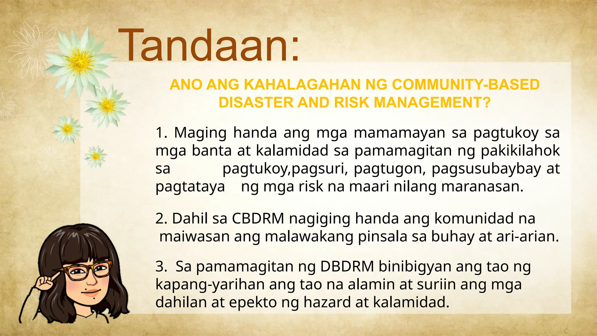 Aralin 3 ng Araling Panlipunan 10 - Part2 -CBDRM Plan | PPTX