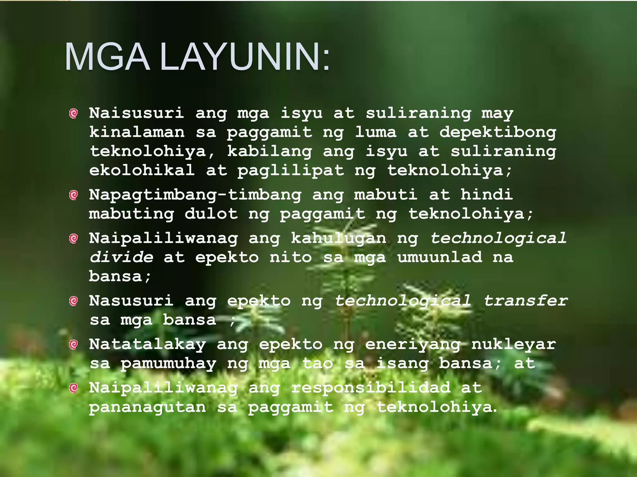Aralin 37-epekto ng teknolohiya sa kalagayang ekolohikal | PPTX