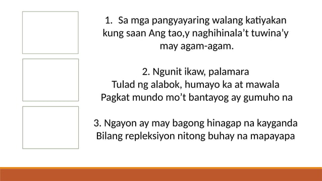 Aralin 3 filipino 9 ang puting kalapati ni | PPTX