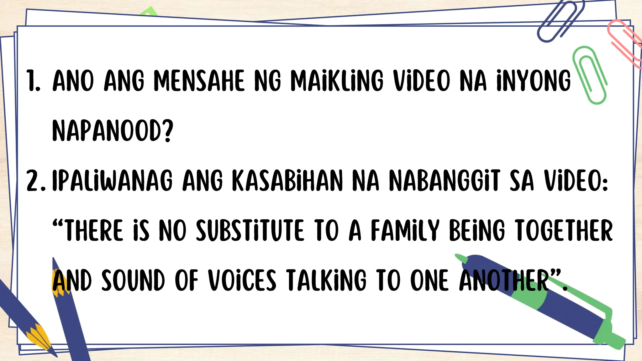 ESP 8 QUARTER 1 ARALIN 3: KOMUNIKASYON SA PAMILYA | PPTX
