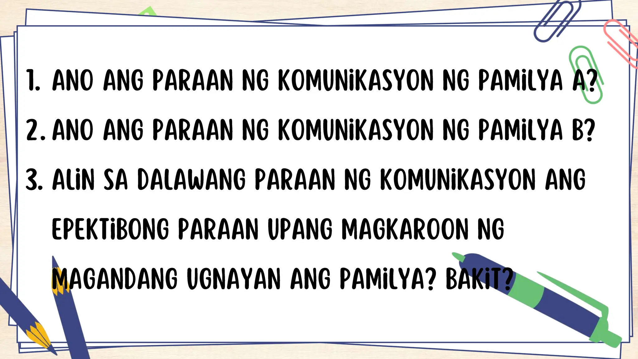 ESP 8 QUARTER 1 ARALIN 3: KOMUNIKASYON SA PAMILYA | PPTX