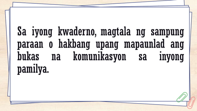ESP 8 QUARTER 1 ARALIN 3: KOMUNIKASYON SA PAMILYA | PPTX