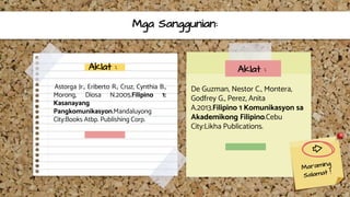 MGA LAYUNIN NG KOMUNIKASYON | PPTX