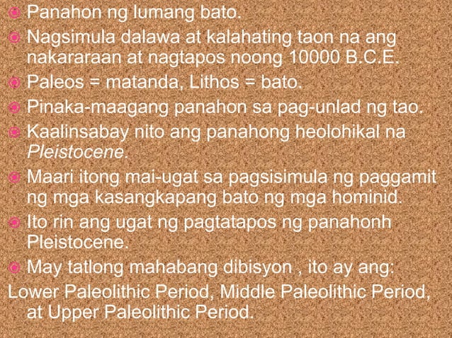 Aralin 4: panahong paleolitiko at neolitiko | PPTX