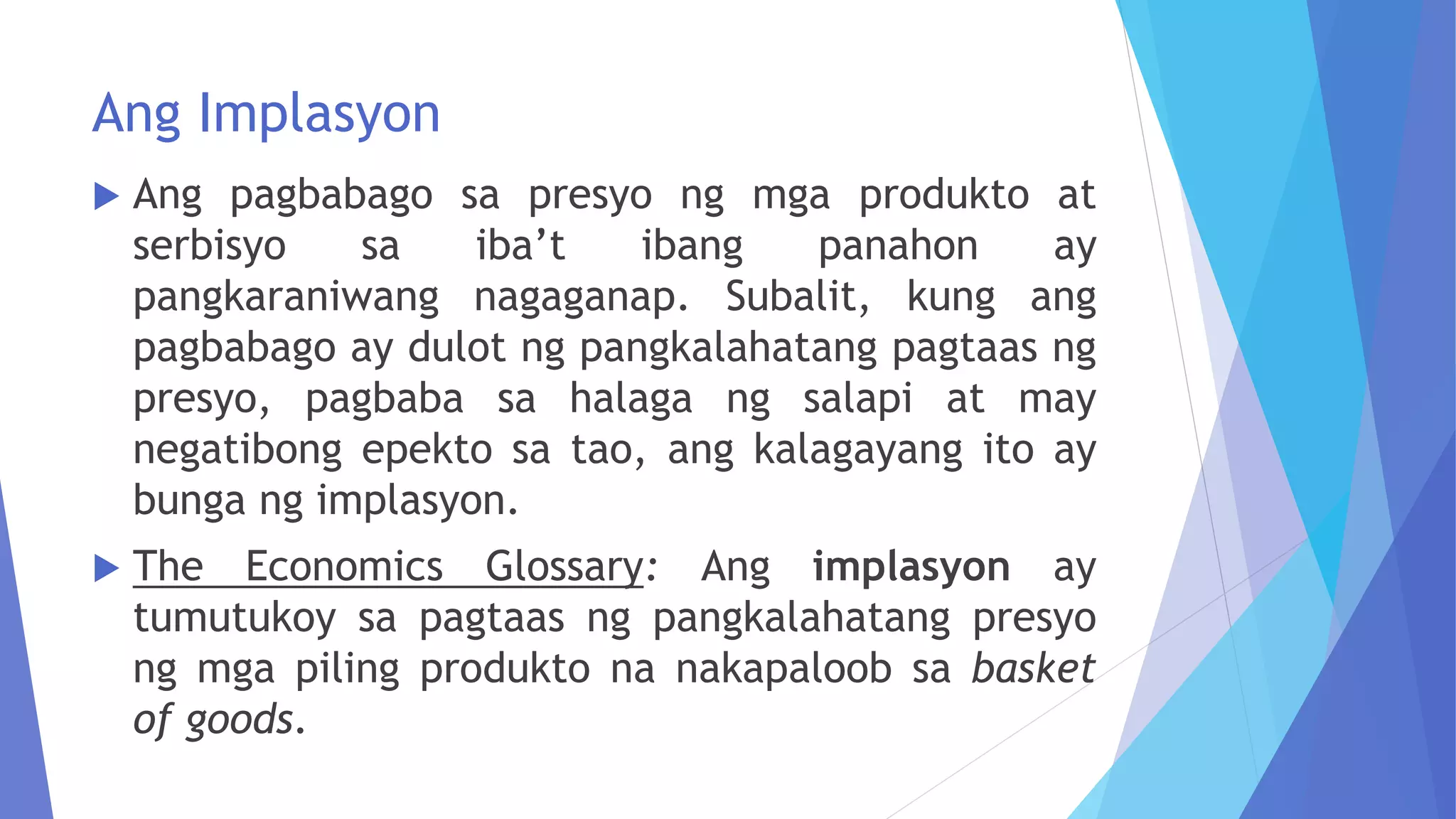 Aralin 4: Implasyon | PPTX