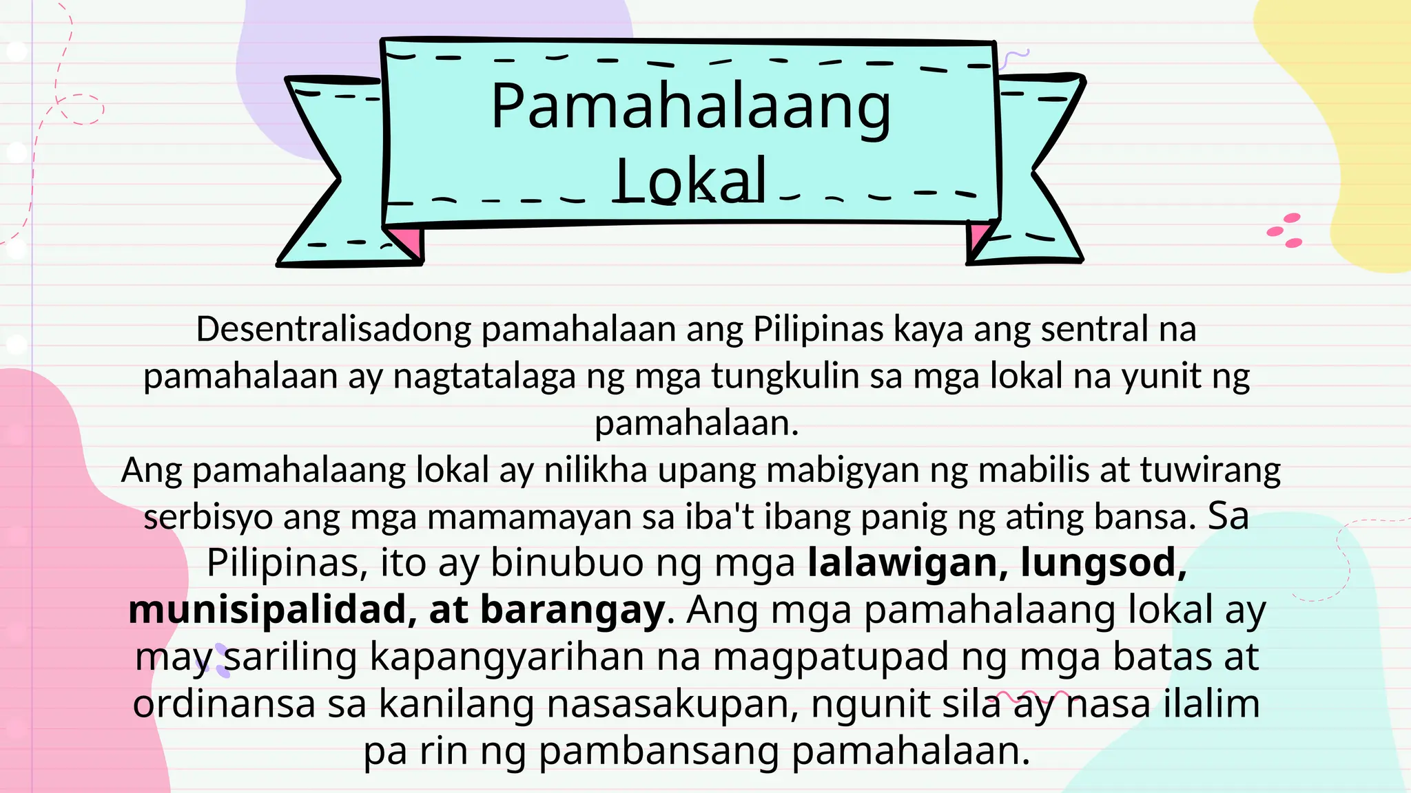 aralin 4: ang pamahalaang lokal ng Pilipinas | PPTX