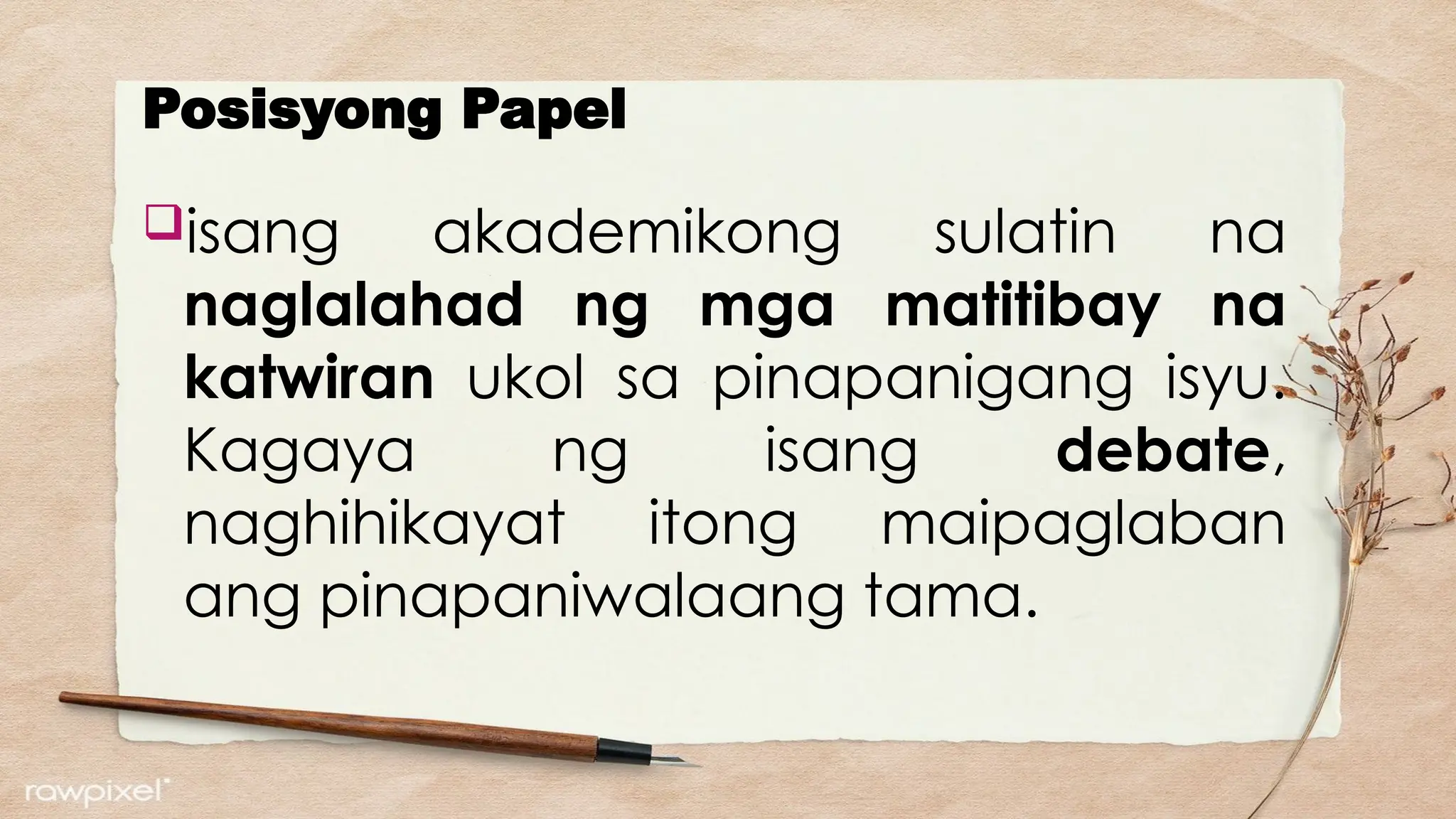 FILIPINO SA PILING LARANGAN ARALIN 4-POSISYONG PAPEL.pptx
