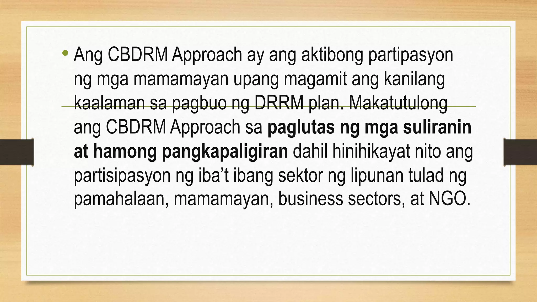 Aralin4 kahalagahan ng cbdrm approach | PPTX