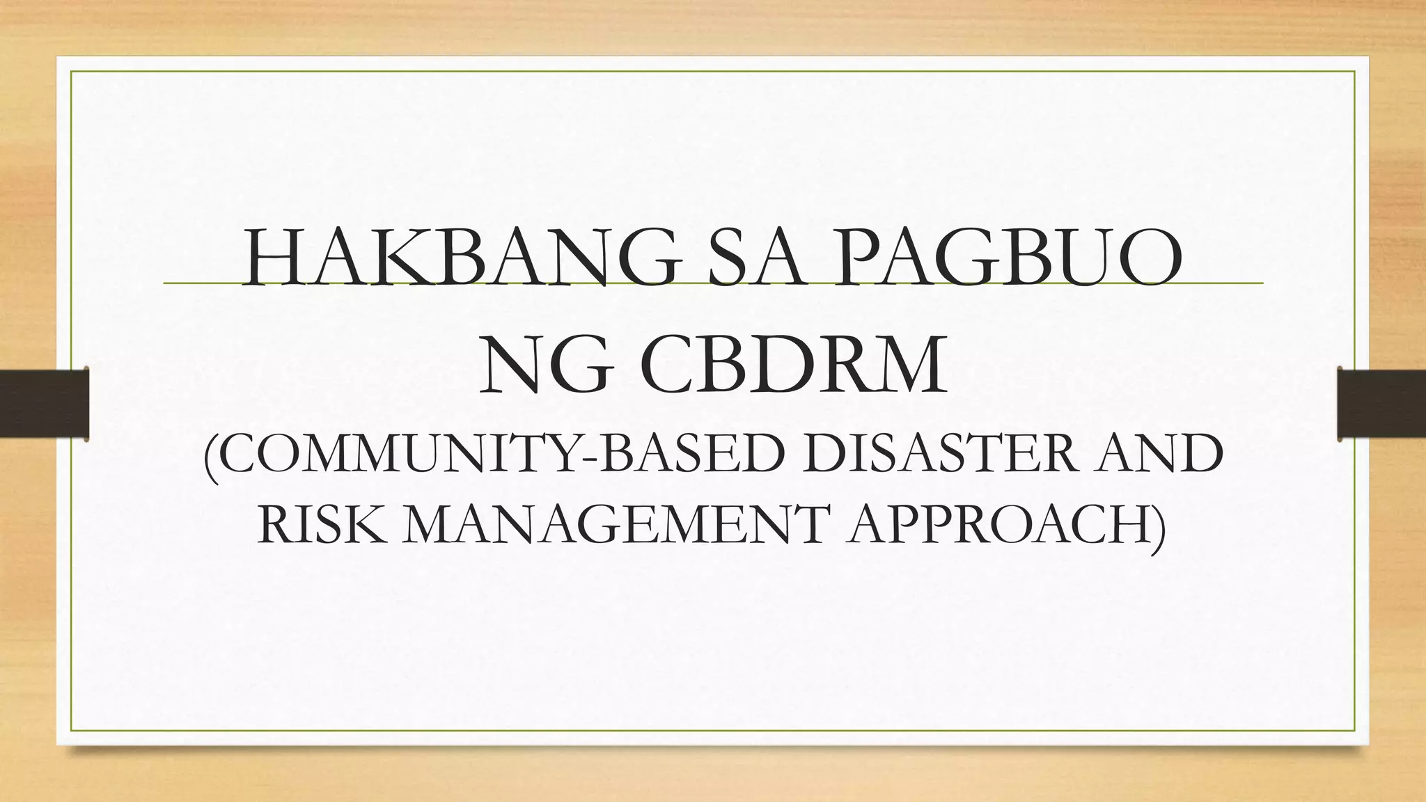 Aralin4 kahalagahan ng cbdrm approach | PPTX