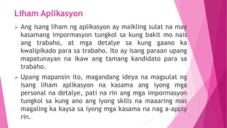 Aralin 4 Liham Pangangalakal at Aplikasyon | PPTX