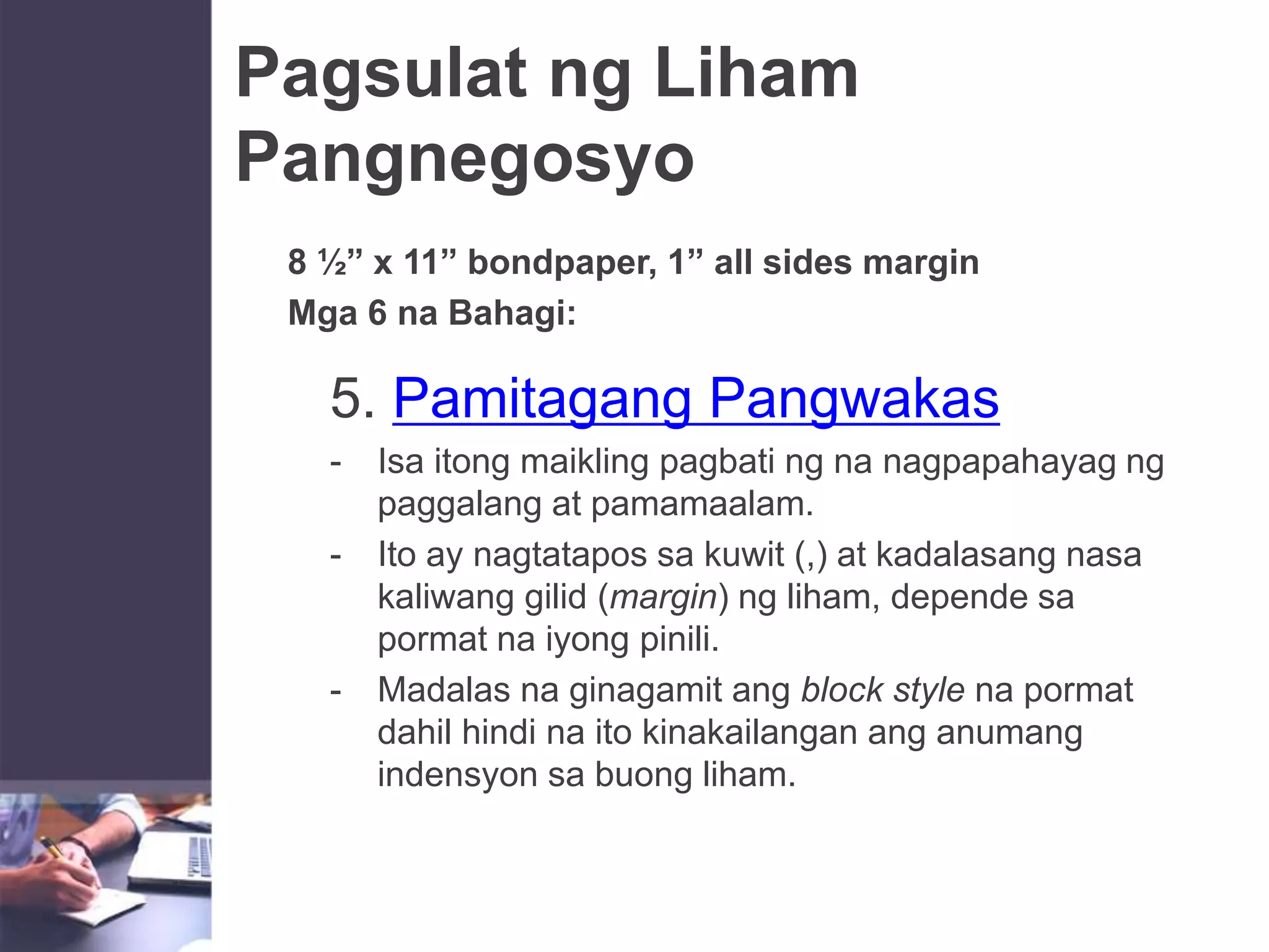 Aralin 4 Liham Pangnegosyo & Memorandum | PPTX