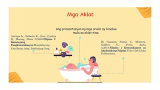 MGA DAPAT ISAALANG-ALANG SA PAKIKIPAGKOMUNIKSYON | PPTX