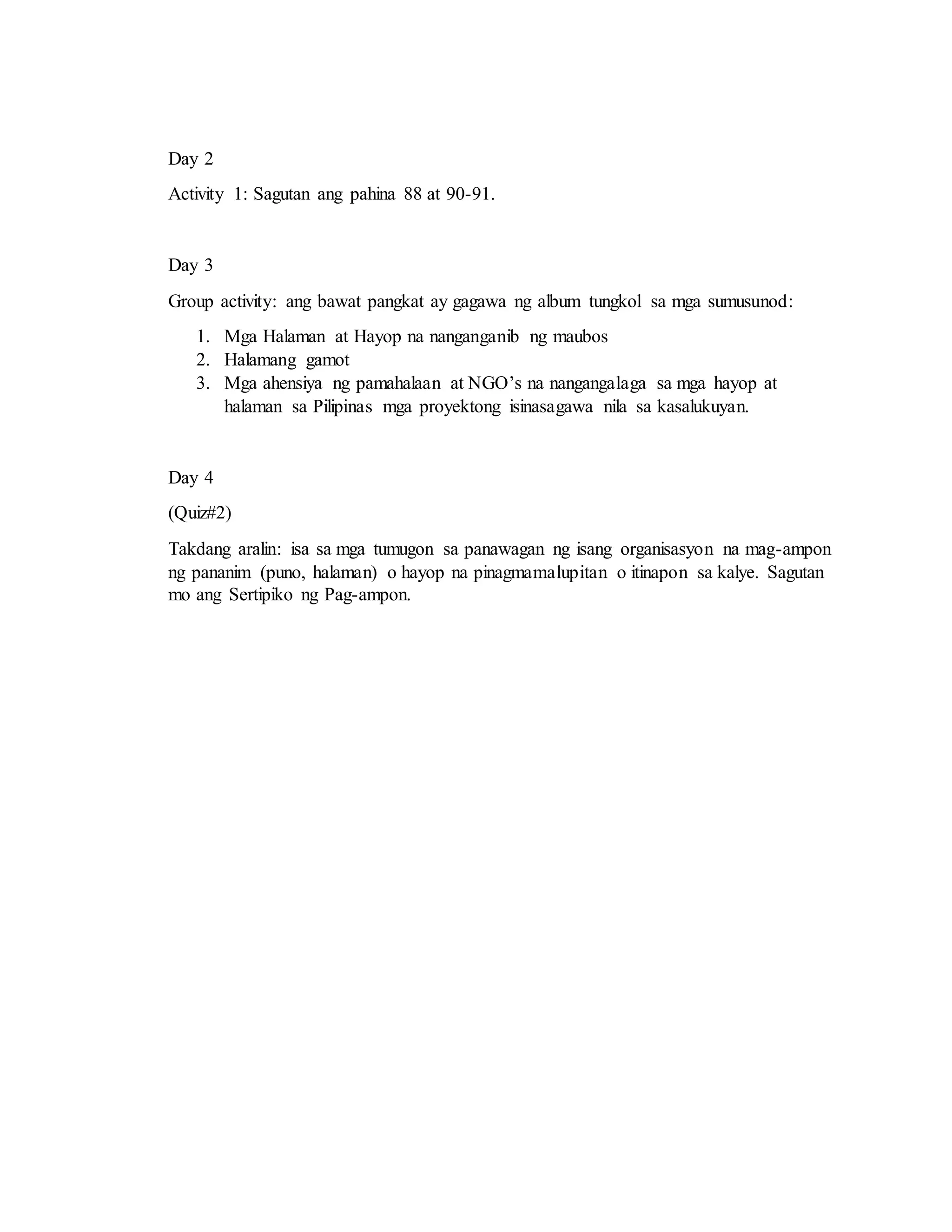 Mga Pananim at Hayop sa Pilipinas | DOCX