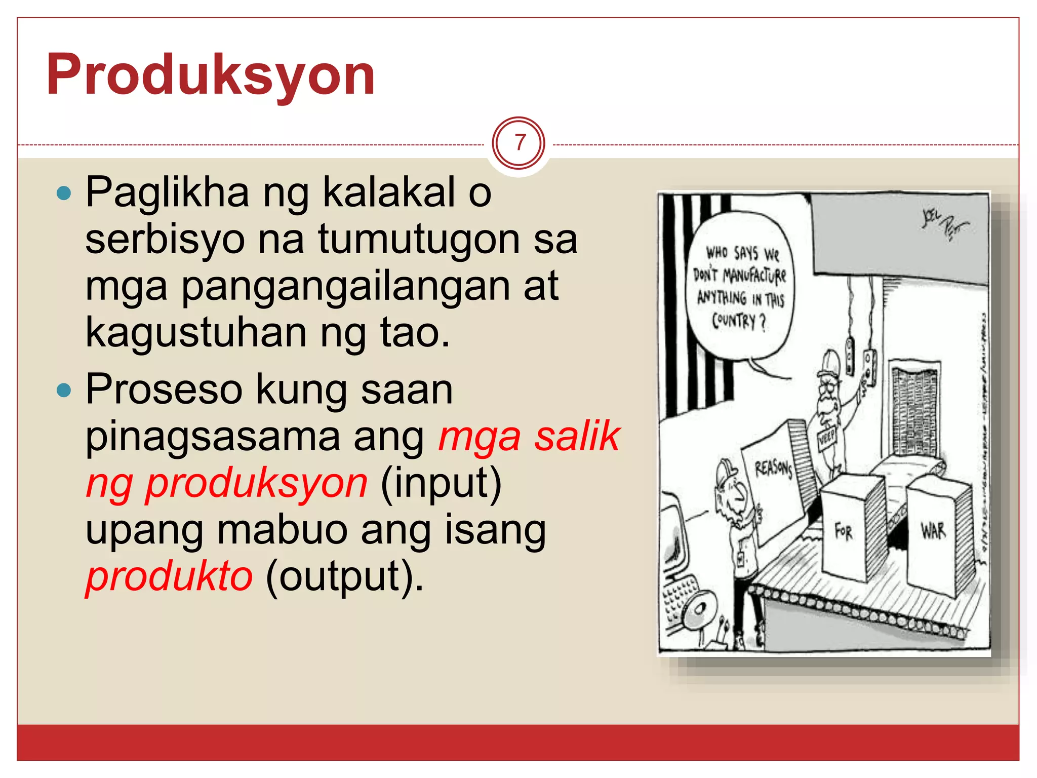 Ekonomiks- grade 9 Aralin 5 produksyon- | PPTX