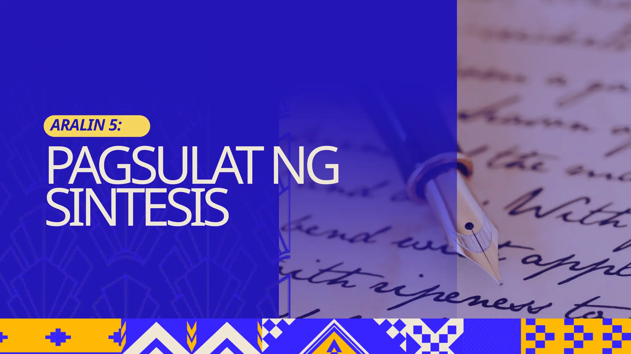 ARALIN 5(2) PAGSULAT NG SINTESIS - PAGSULAT SA FILIPINO SA LARANGAN NG ...