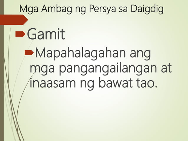 Aralin 5 kahariang persyano | PPT