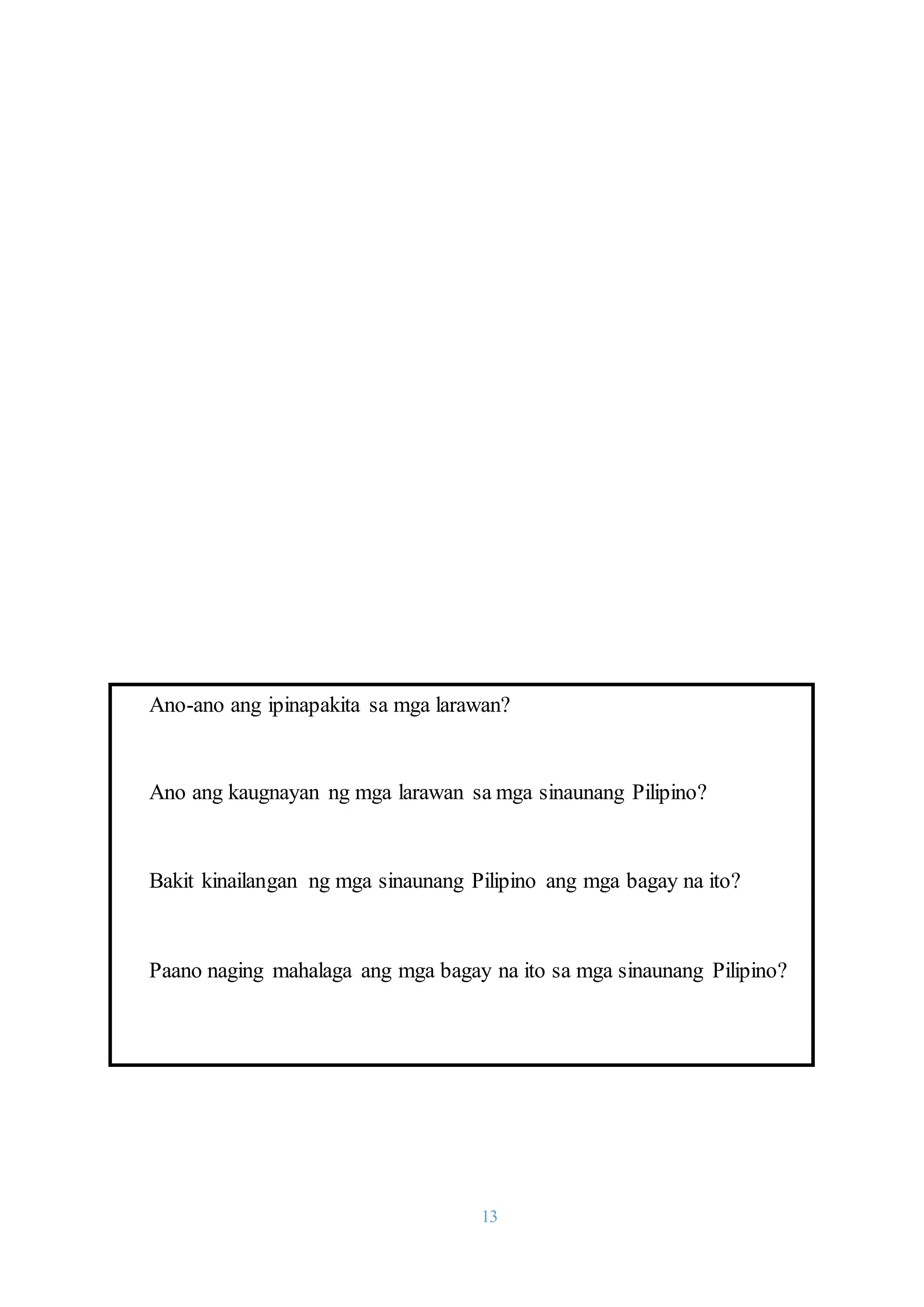 Sosyo - Kultural na Pamumuhay ng mga Sinaunang Tao | DOCX