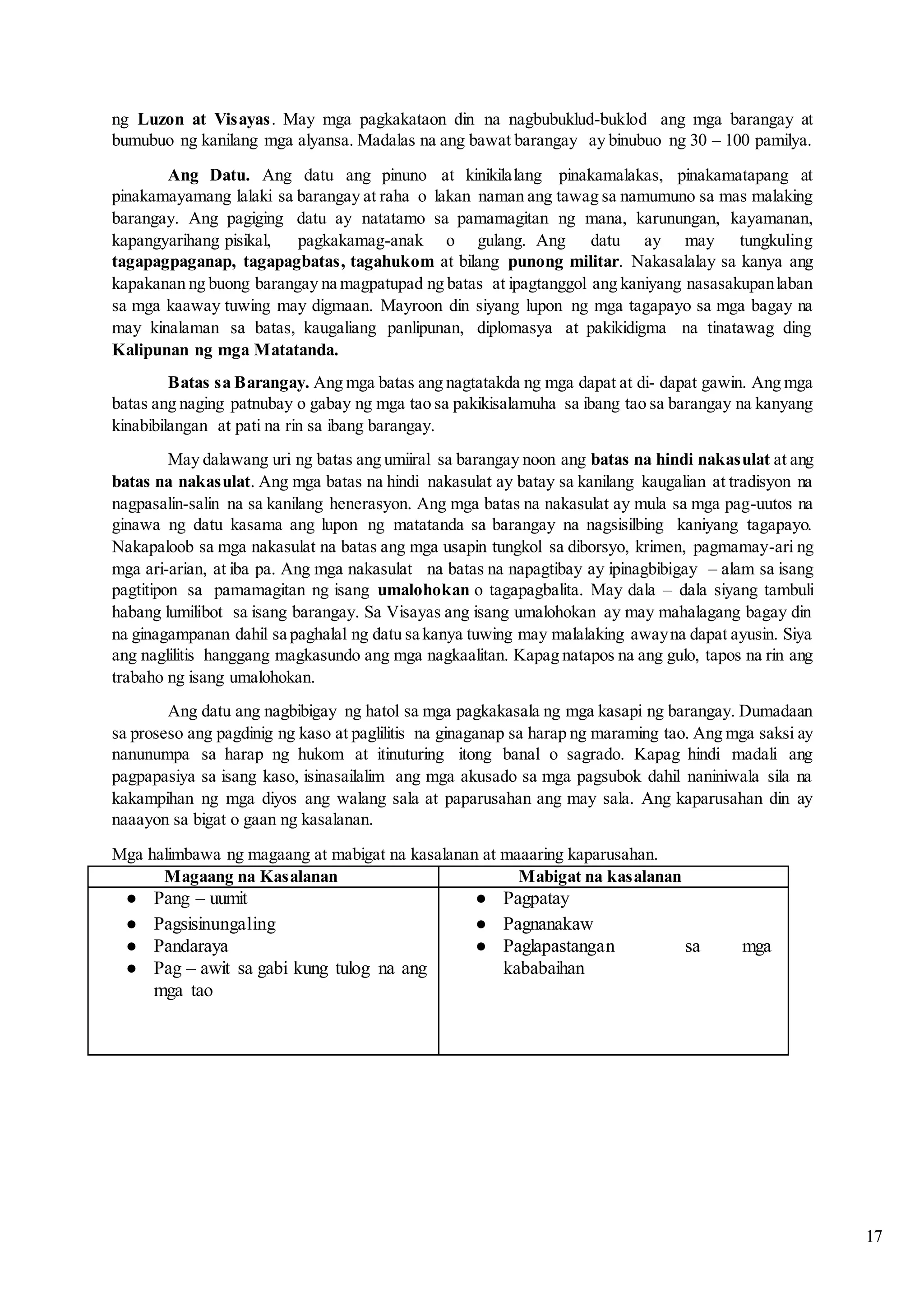 Sosyo - Kultural na Pamumuhay ng mga Sinaunang Tao | DOCX