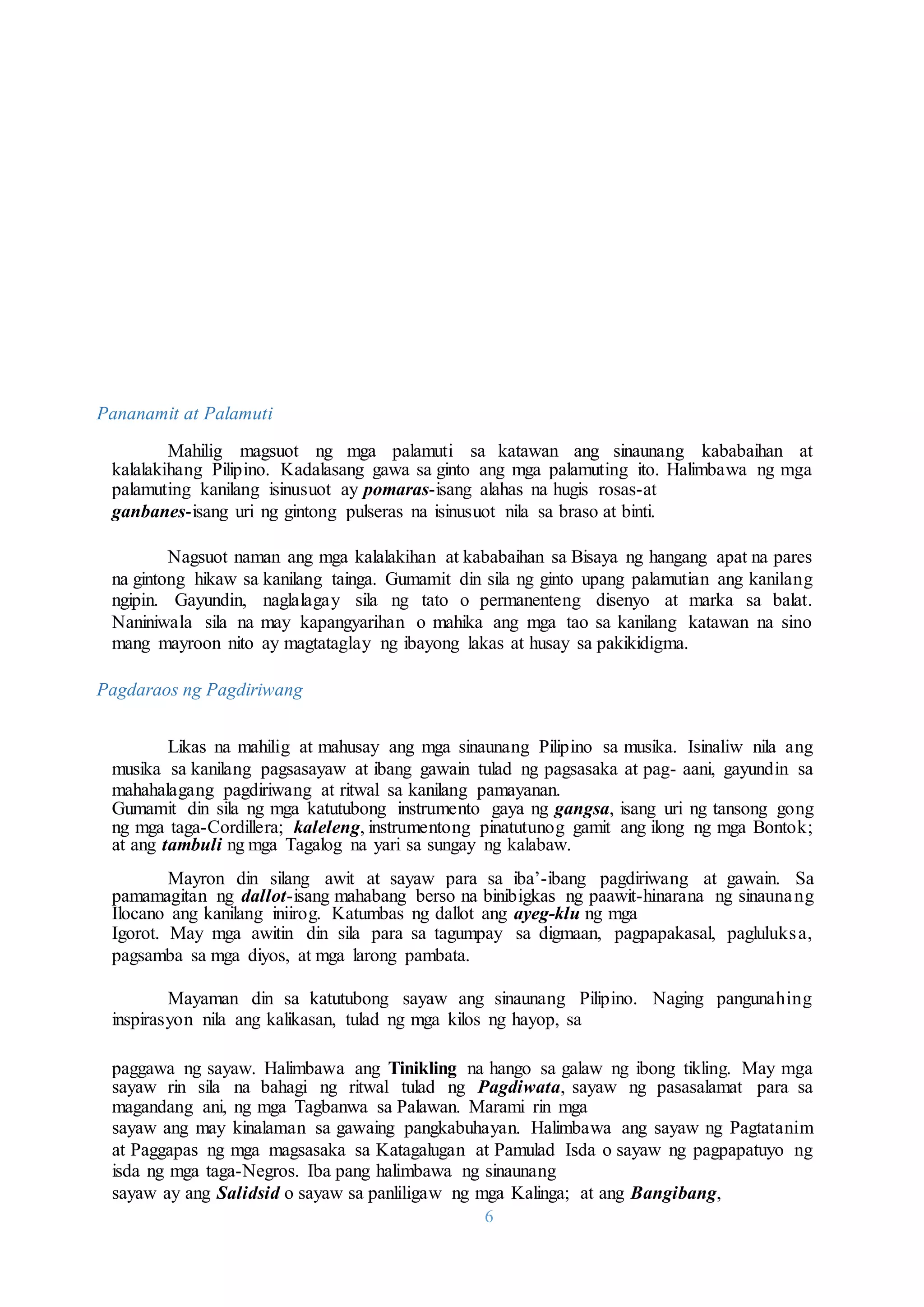 Sosyo - Kultural na Pamumuhay ng mga Sinaunang Tao | DOCX