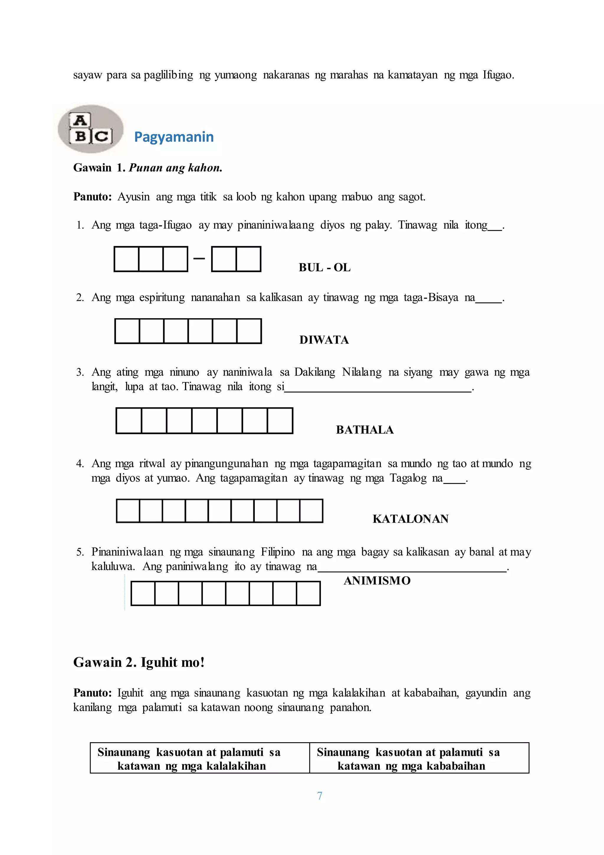 Sosyo - Kultural na Pamumuhay ng mga Sinaunang Tao | DOCX