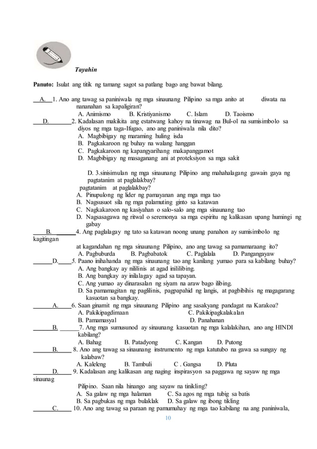 Sosyo - Kultural na Pamumuhay ng mga Sinaunang Tao | DOCX