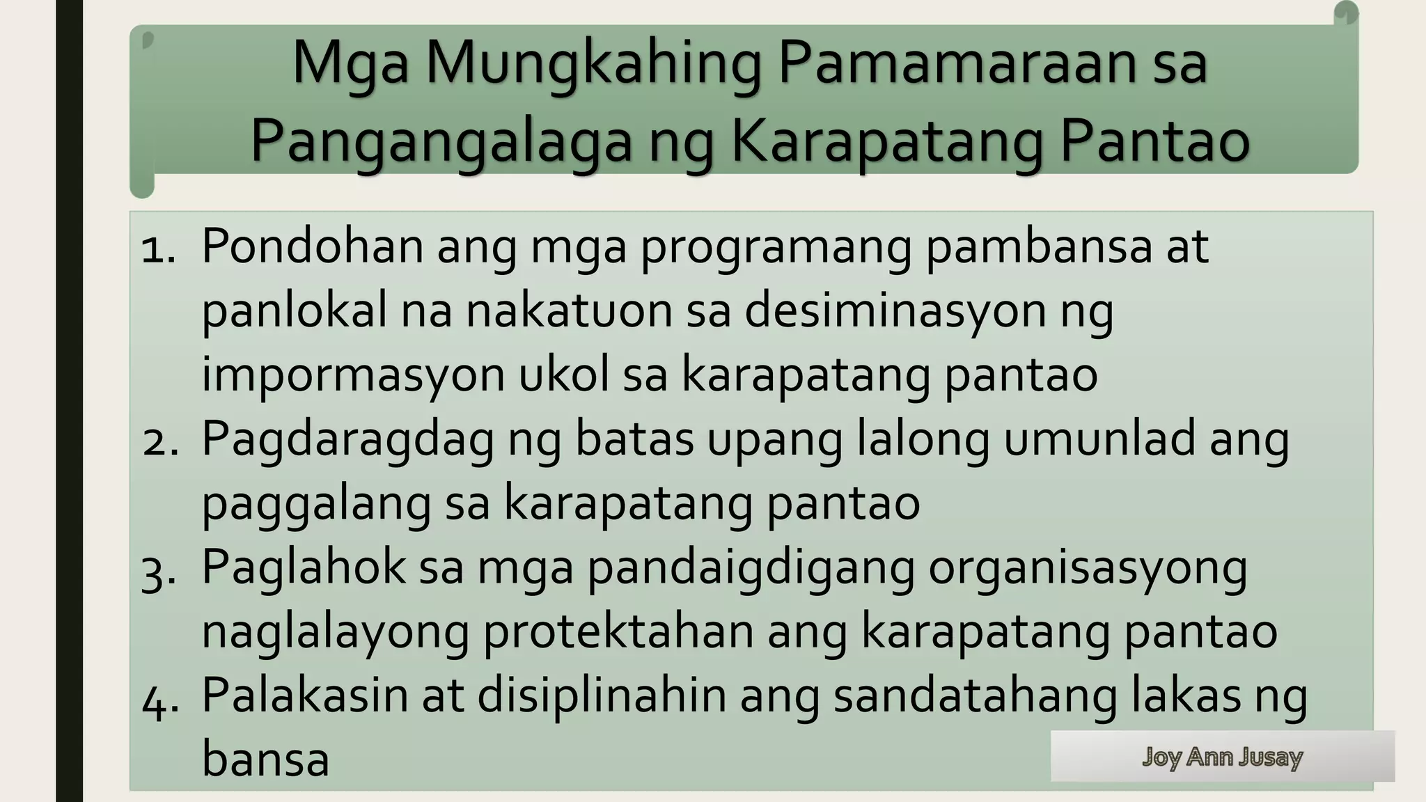 Mga Isyu sa Karapatang Pantao (Organisasyon) | PPTX