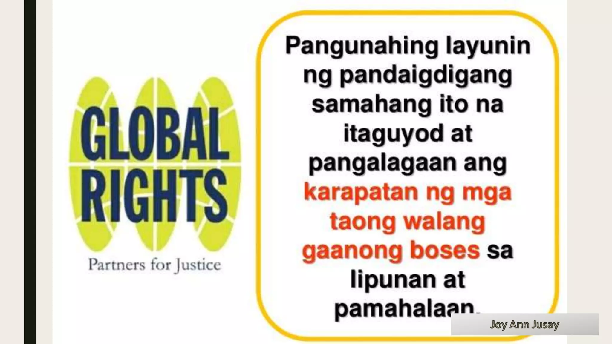 Mga Isyu sa Karapatang Pantao (Organisasyon) | PPTX