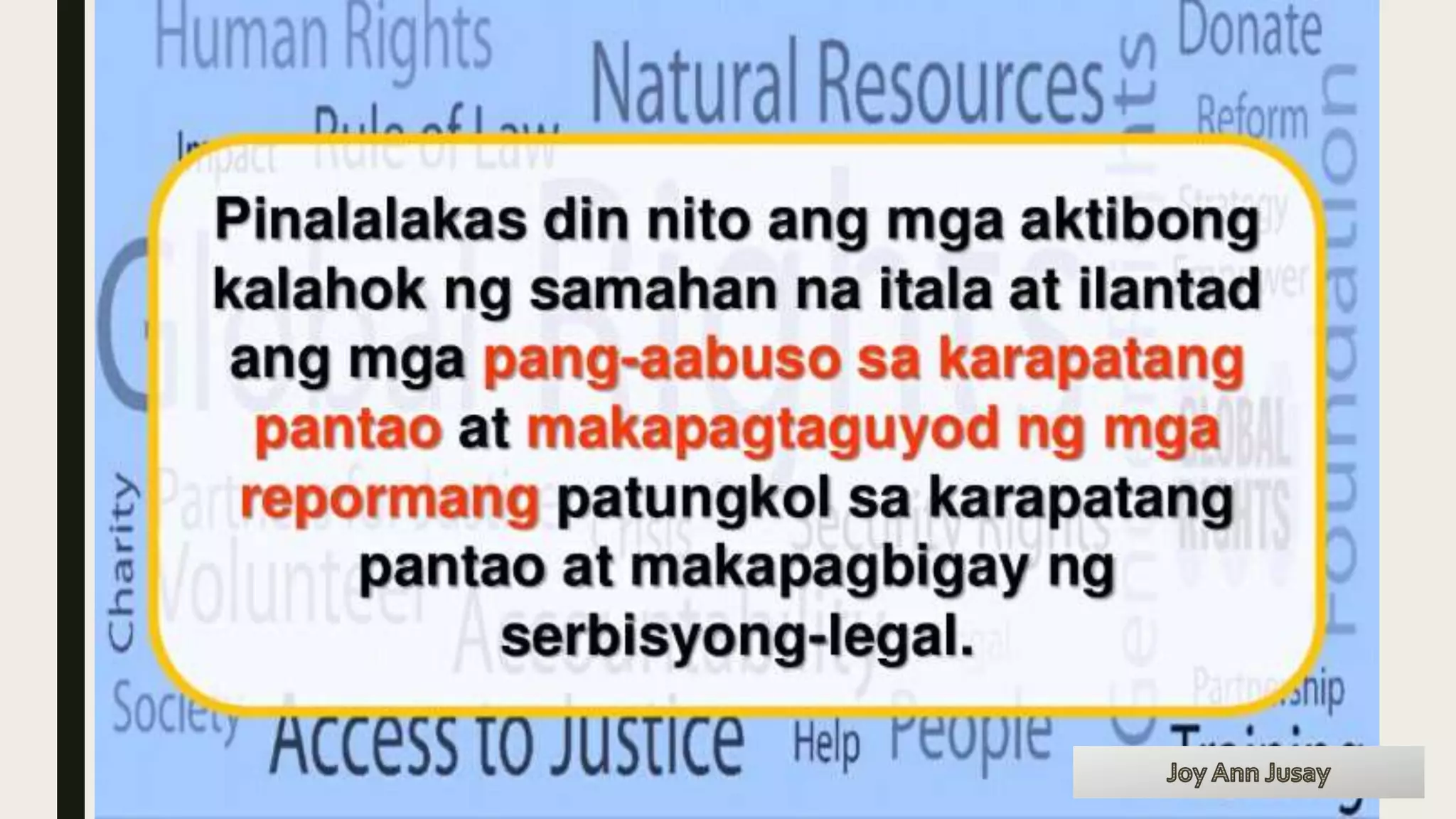 Mga Isyu sa Karapatang Pantao (Organisasyon) | PPTX