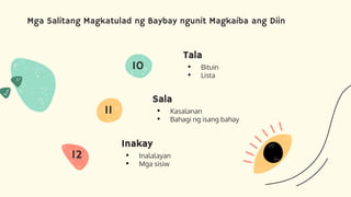 Aralin 6 mga salitang magkatulad ng baybay ngunit magkaiba ng diin | PPTX
