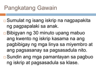 Aralin 6 pagsulat at pagsasadula | PPTX