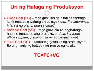 Aralin 6 produksyon | PPTX