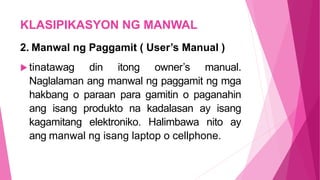 Aralin 6 at 7 Deskripsyon at Manwal ng Produkto | PPTX