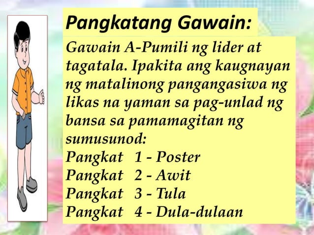 ARALIN 6: Kaugnayan ng Matalinong Pangangasiwa ng mga Likas na Yaman sa Pag-unlad ng Bansa | PPTX
