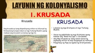 AP 5: Aralin 6 kolonisasyon at dahilan ng pananakop ng Espanya sa ...