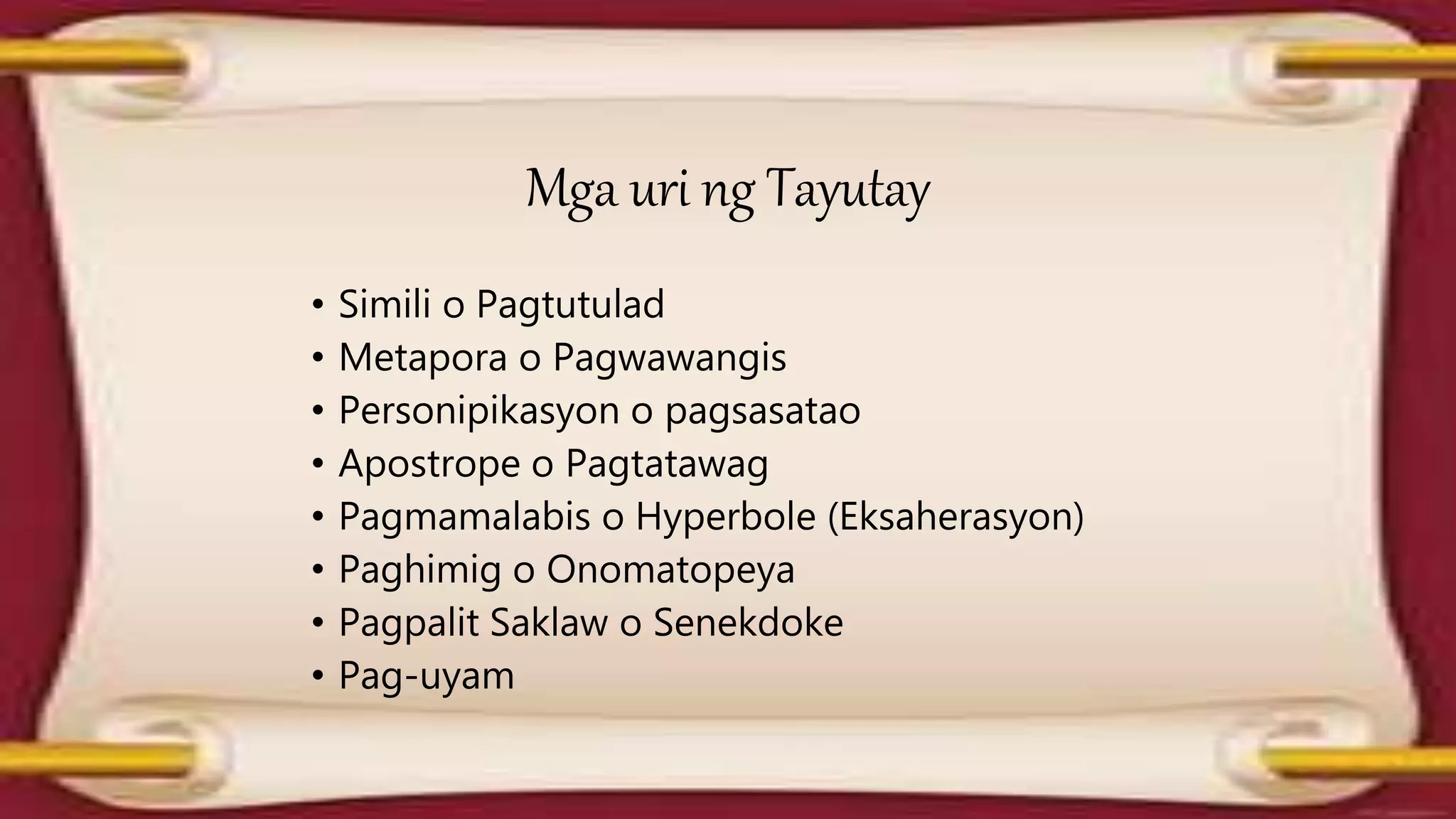 Uri ng Tayutay | PPTX