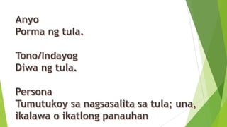 ARALIN 6: TULA AT ELEMENTO NG TULA (PANITIKANG ASYANO 9 | PPTX