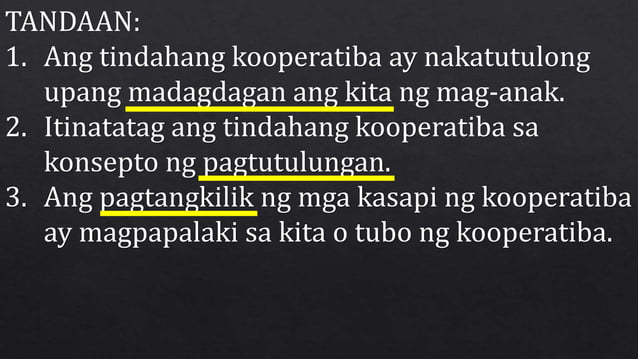 Aralin 78 kahulugan, layunin, at kahalagahan ng kooperatiba epp 6 4th quarter | PPTX