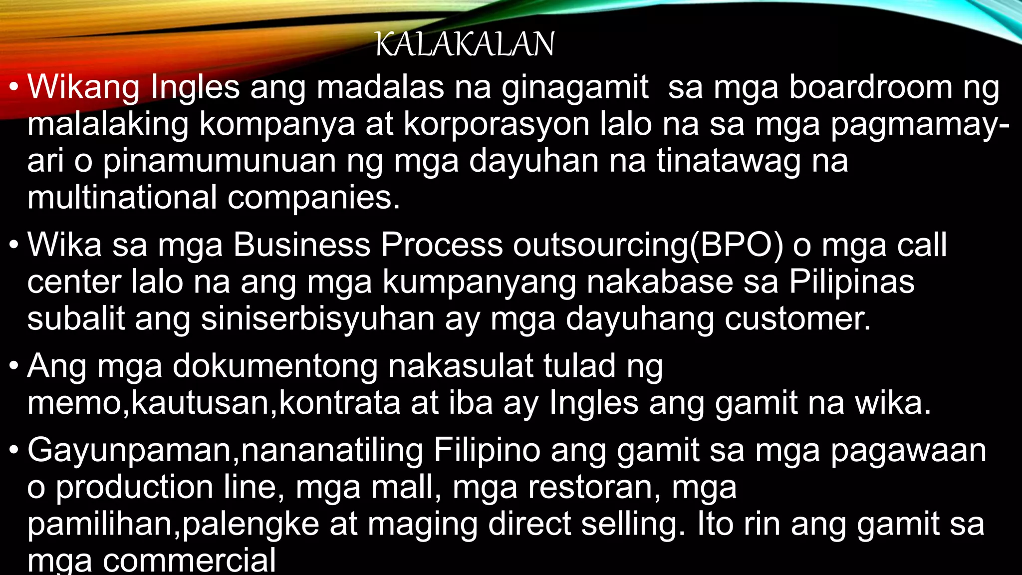 (Aralin 7)mga sitwasyong pangwika 2 | PPTX
