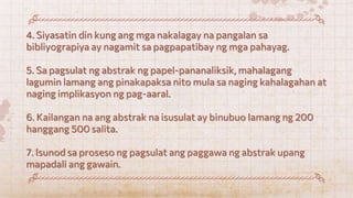 Aralin 8 Kahulugan at Kabuluhan ng Abstrak.pptx