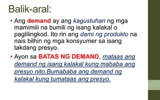 Aralin 9 price elasticity ng demand | PPTX