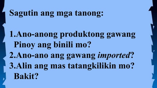 Aralin 9_Pagtangkilik sa Sariling Produkto para sa Pag-unlad at ...