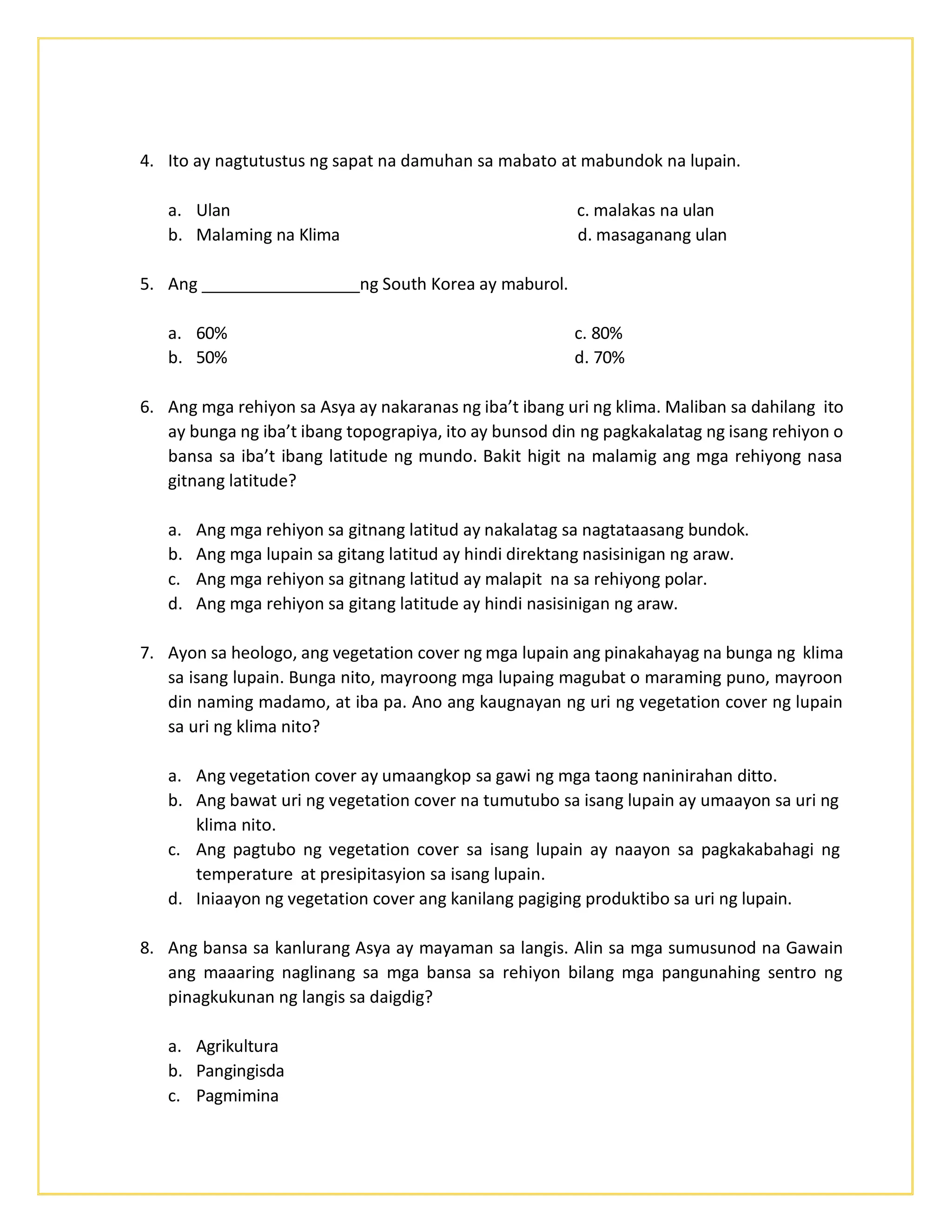 Araling Panlipunan zfsdgsgedhdhetwefsgwefsf | PDF