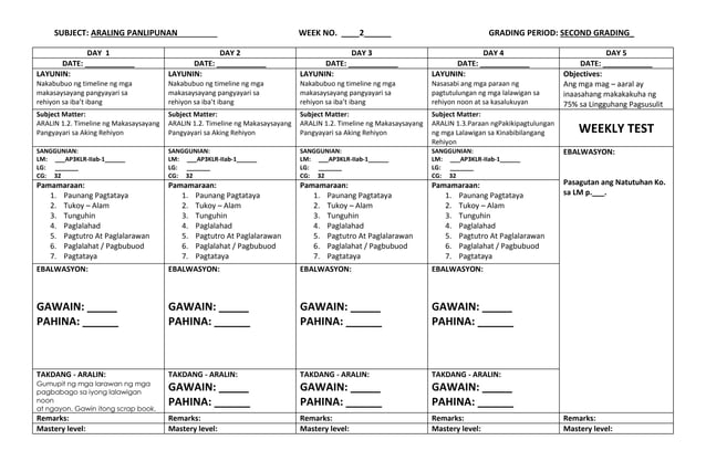 K to 12 Grade 3 DLL ARALING PANLIPUNAN (Q1 – Q4) | PDF