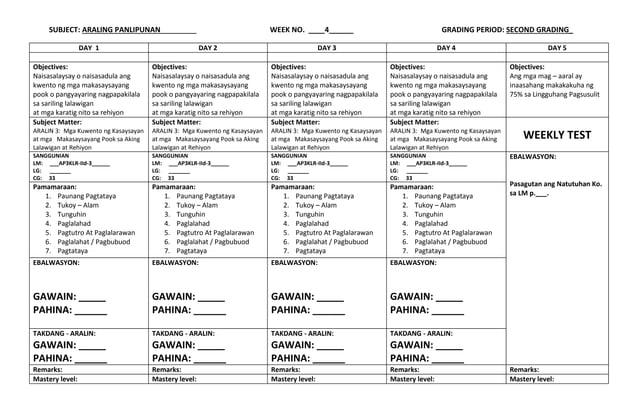 K to 12 Grade 3 DLL ARALING PANLIPUNAN (Q1 – Q4) | PDF