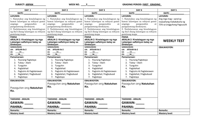 K to 12 Grade 3 DLL ARALING PANLIPUNAN (Q1 – Q4) | PDF