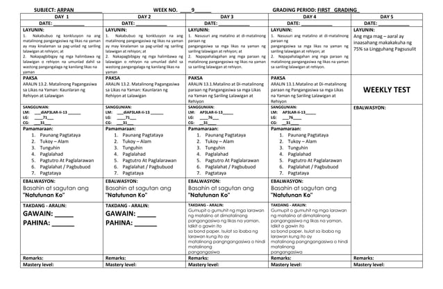 K to 12 Grade 3 DLL ARALING PANLIPUNAN (Q1 – Q4) | PDF