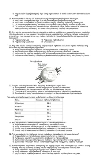 Araling Panlipunan GRADE 7 UNANG MARKAHAN EXAM | PDF