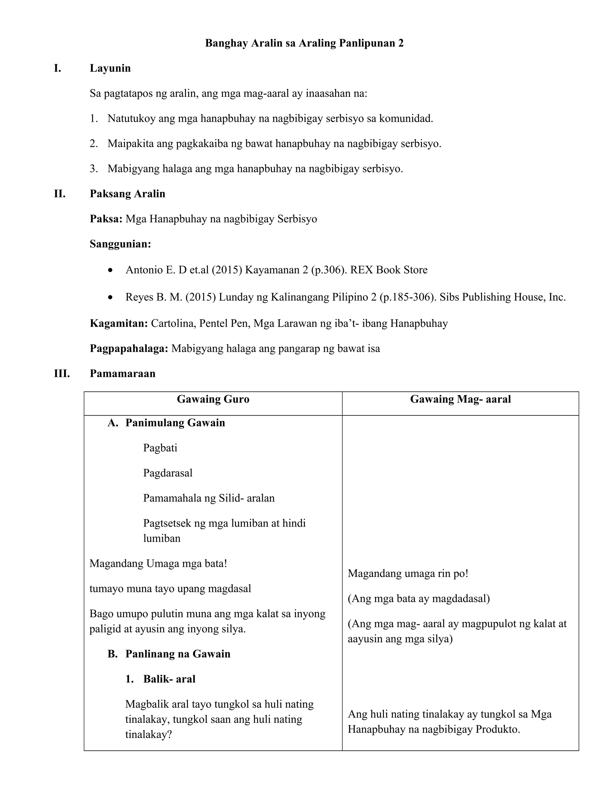 Araling panlipunan 2(detailed) | DOC