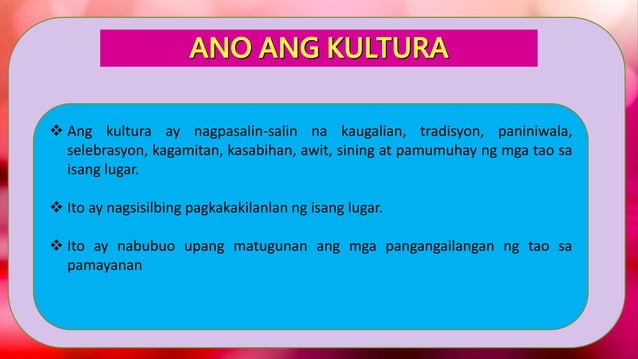 Araling Panlipunan 3 Yunit III Aralin 1 Ang Kultura ng mga Lalawigan sa Kinabibilangang Rehiyon ...